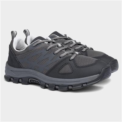 Womens Grey Lace Up Walking Shoe